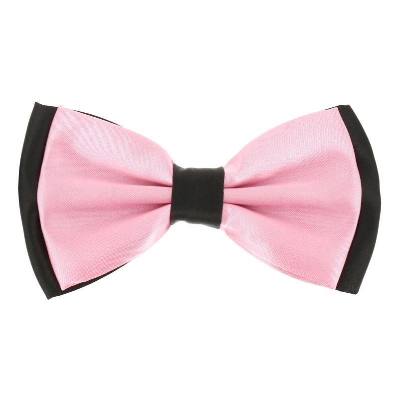 Noeud Papillon Double Rose Pale